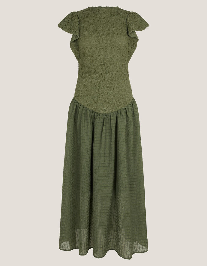 Dee Drop Waist Midi Dress Green
