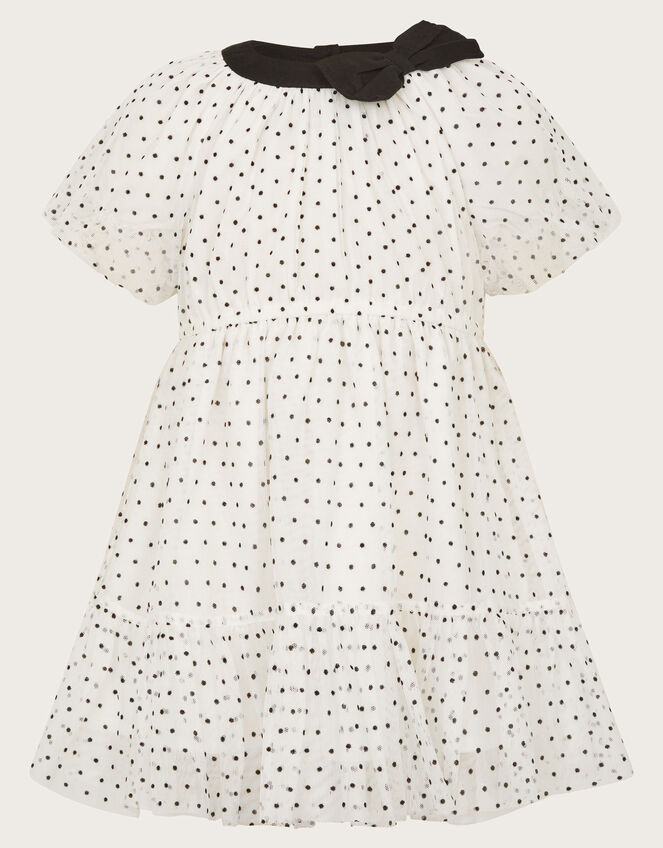 Baby Emily Short Sleeve Spotty Tulle Dress Ivory | Baby Girl Dresses ...
