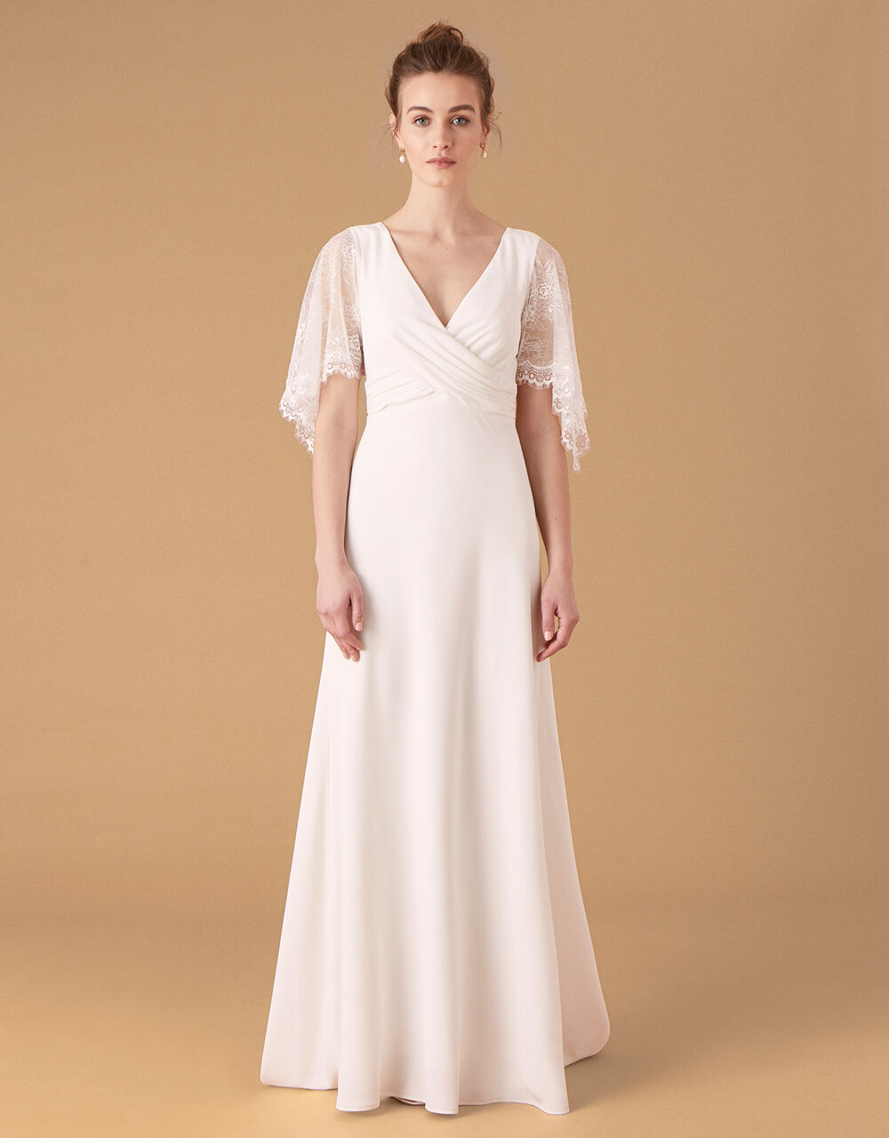 Linda Lace Angel Sleeve Bridal Dress | Wedding Dresses | Monsoon UK.