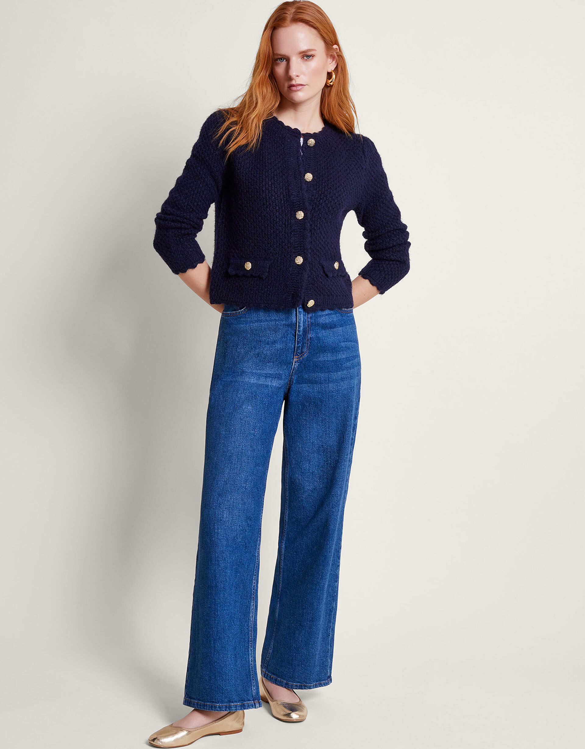 Suki Stitch Cardigan Blue | Monsoon UK Navigation Catalog | Monsoon UK.