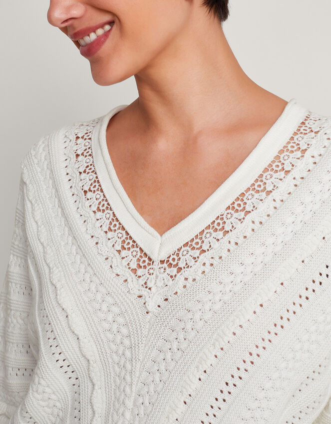 Lulu Short Sleeve Jumper Ivory | Knitwear | Monsoon UK.