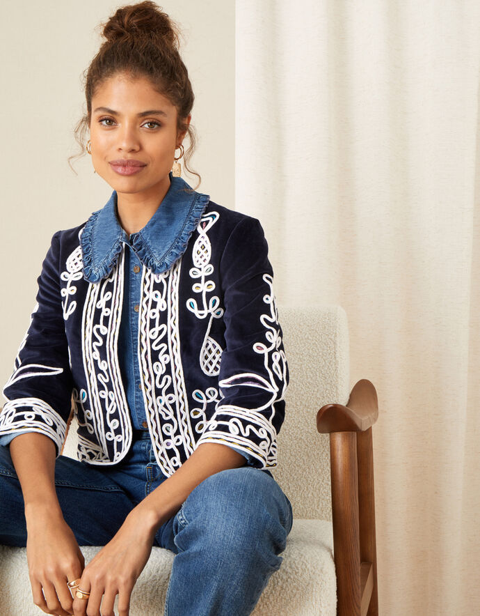 Embroidered Velvet Jacket | Casualwear | Monsoon UK.