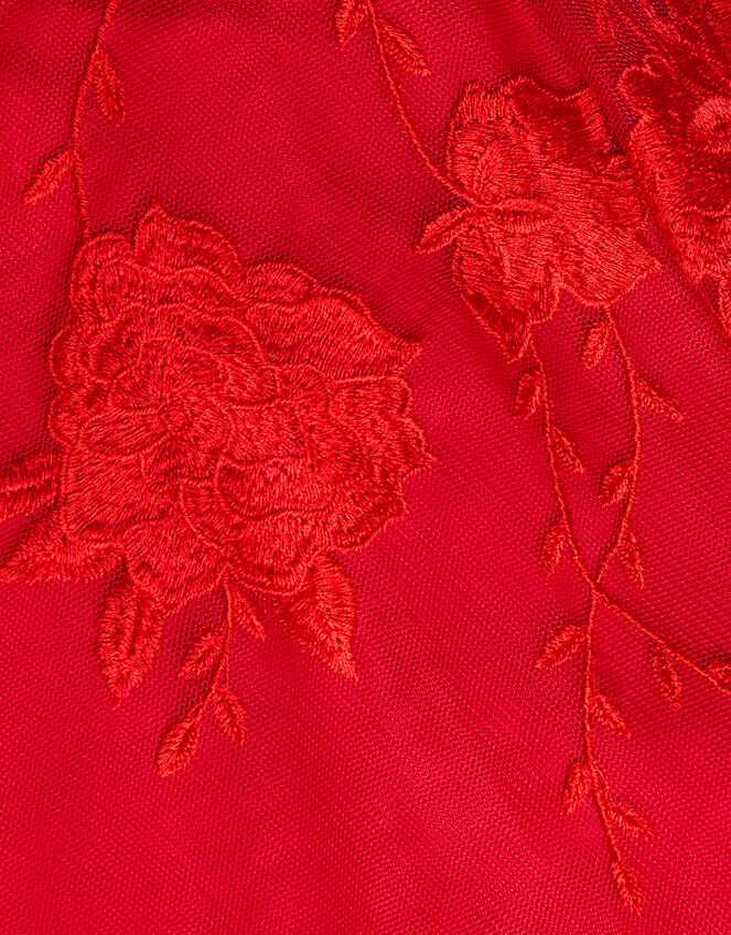 Embroidered Party Dress Red | Girls' Dresses | Monsoon UK.