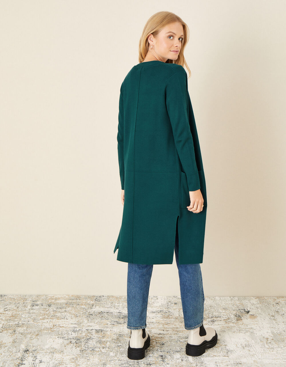 Longline Coatigan Teal | Women's Jackets | Monsoon UK.