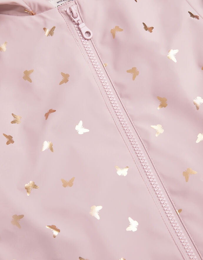 Foil Butterfly Print Rain Coat Pink | Girls' Coats & Jackets | Monsoon UK.