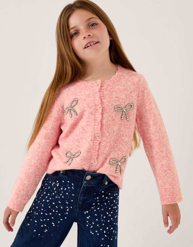 Bow Embellished Cardigan Pink | Girls' Cardigans | Monsoon UK.
