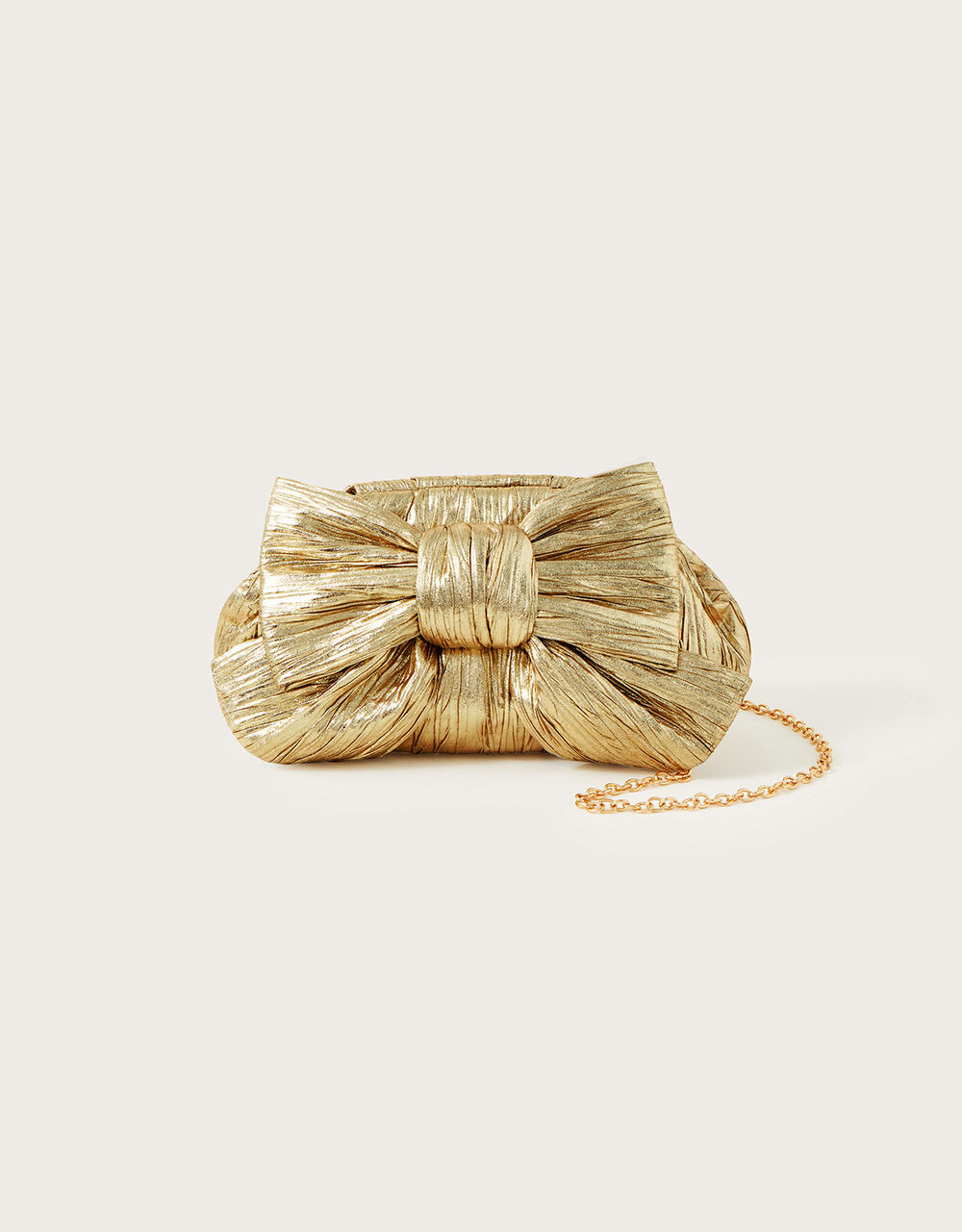 Oversized Bow Metallic Bag | Bags & Purses | Monsoon UK.