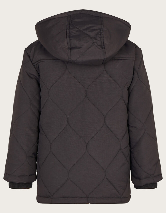 Quilted Borg Coat Black | Boys' Coats & Jackets | Monsoon UK.