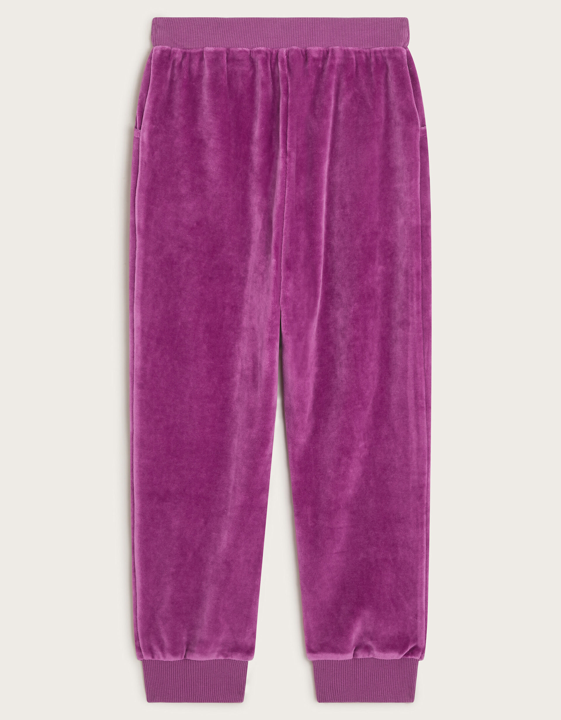 Embroidered Velour Joggers Purple | Girls' Trousers & Leggings ...