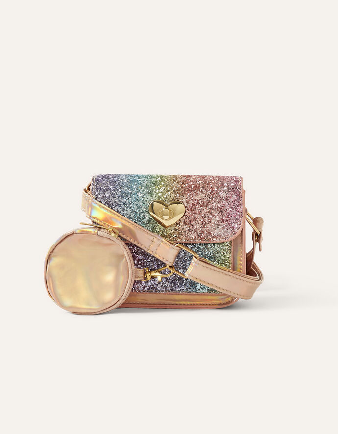 Rainbow Glitter Bag with Purse