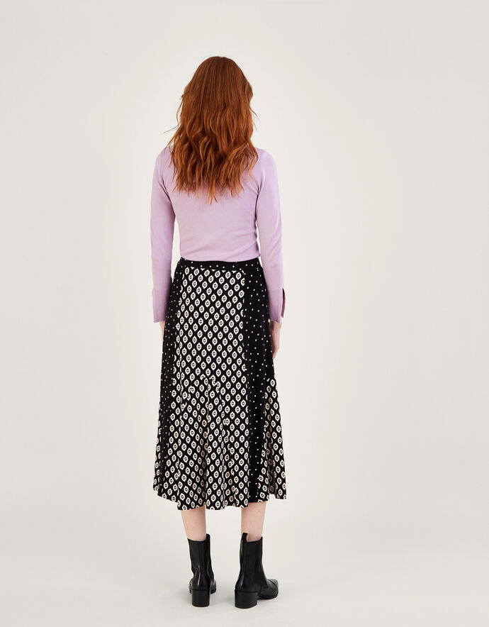 Contrast Geometric Print Midi Skirt Black | Skirts | Monsoon UK.