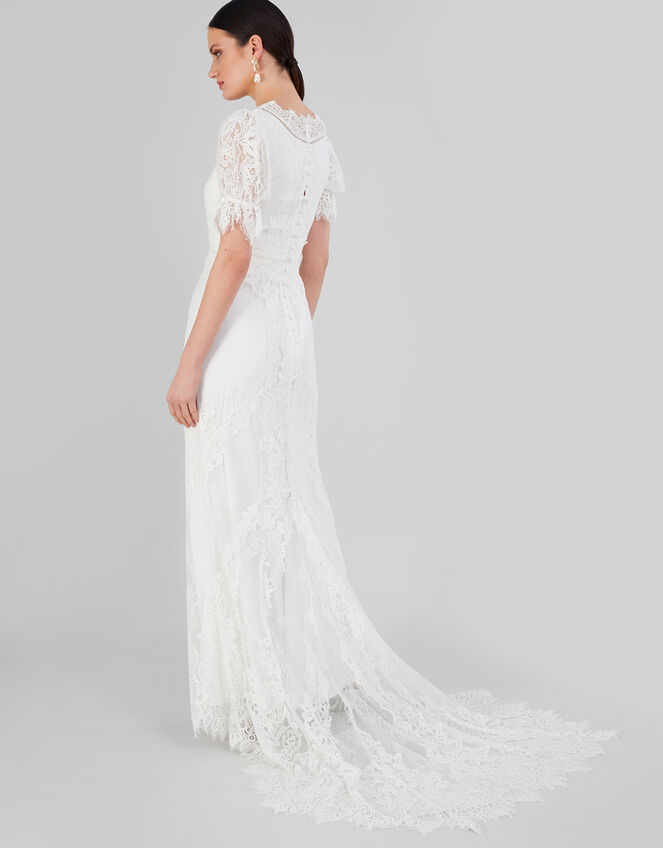 Elizabeth Chantilly Lace Bridal Maxi Dress Ivory