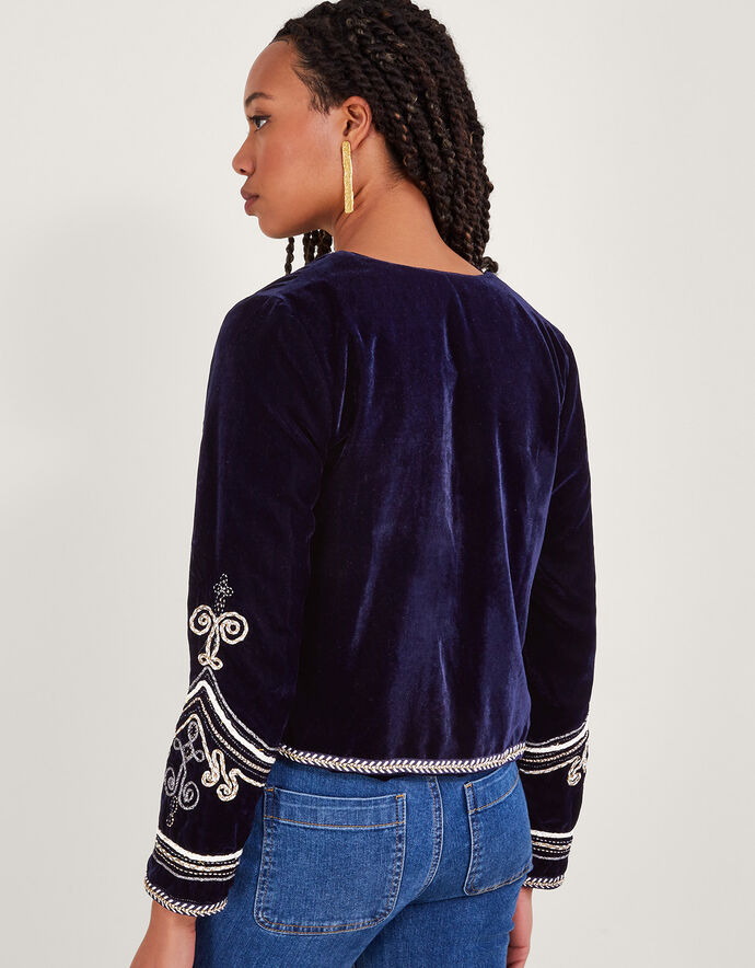 Maya Embroidery Military Jacket Blue | Women's Jackets | Monsoon UK.