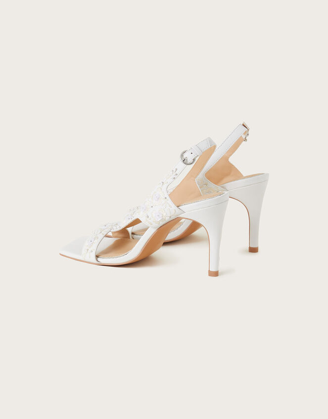 Embroidered Square Toe Bridal Sandals Ivory | Women's Shoes | Monsoon UK.