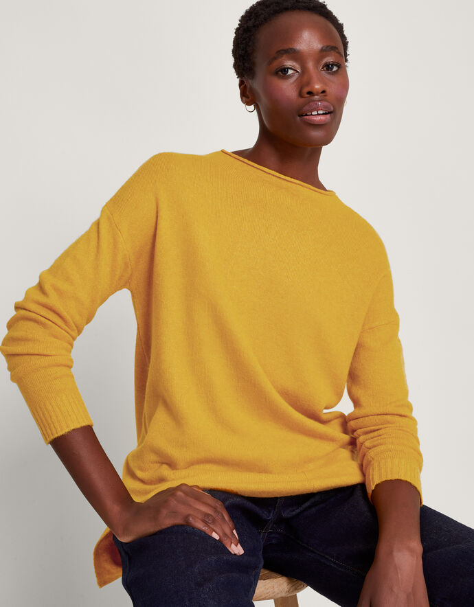 Pia Pocket Jumper Yellow | Jumpers | Monsoon UK.