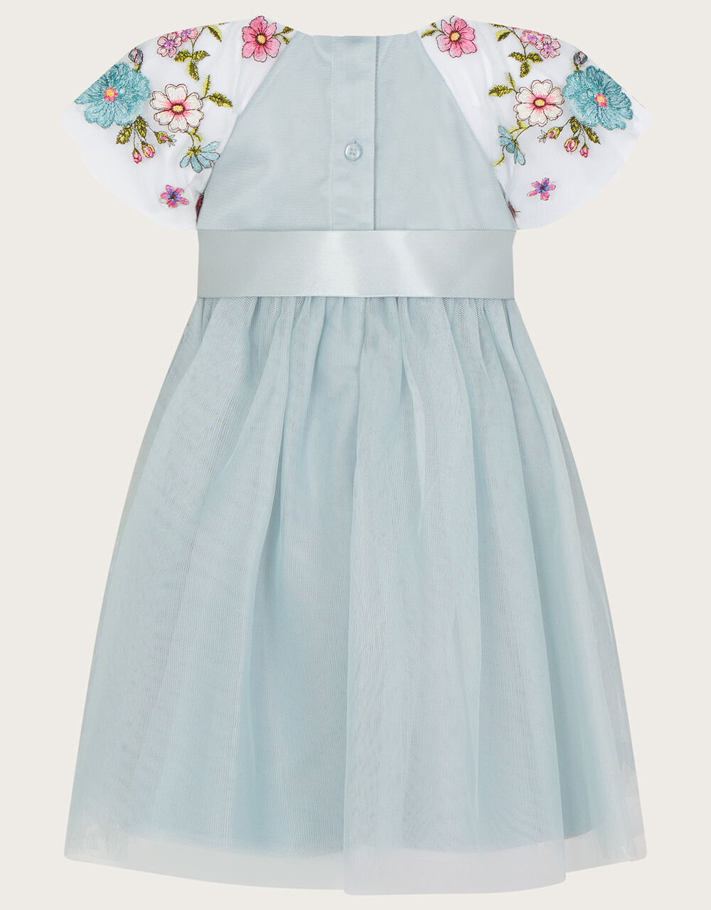 Baby Emzy Embroidered Cape Sleeve Dress Green | Baby Girl Dresses ...