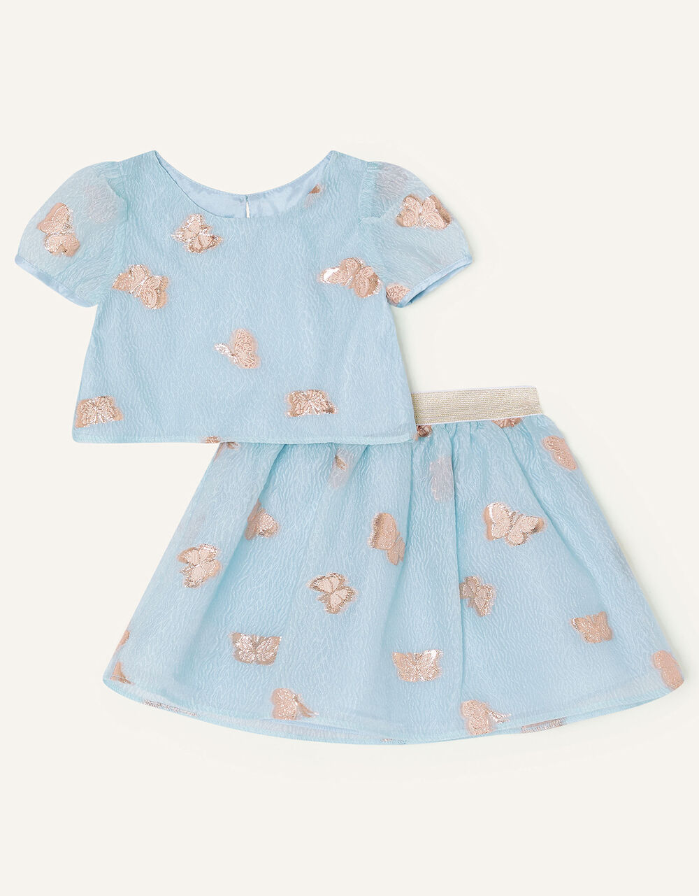 Baby Butterfly Jacquard Set Blue
