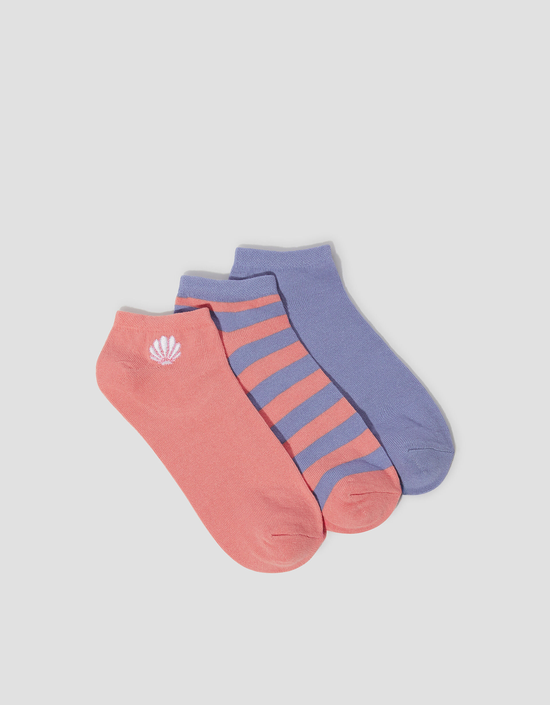 3-Pack Shell Stripe Trainer Socks | Women's Accessories | Monsoon UK.