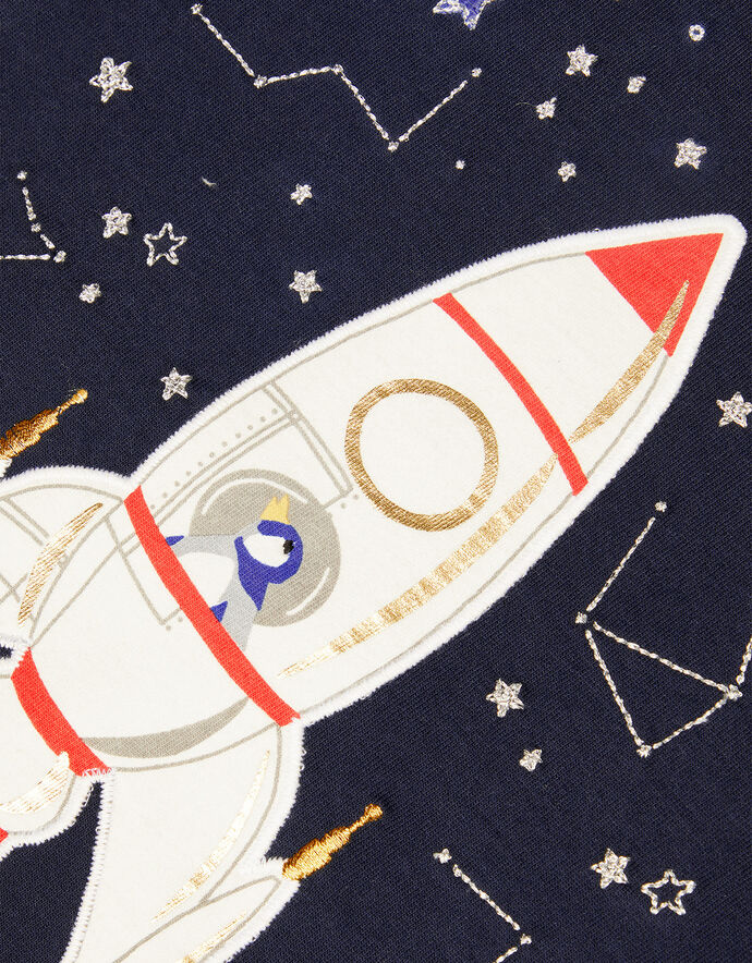 Space Rocket Sweater Blue