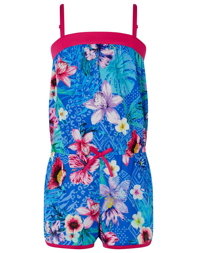 Tikito Floral Playsuit Blue | Girls' Dresses | Monsoon UK.