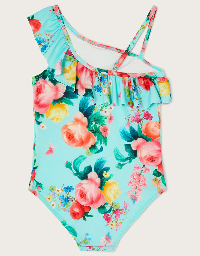 Floral Frill Swimsuit Blue | Girls' Beach & Swimwear | Monsoon UK.