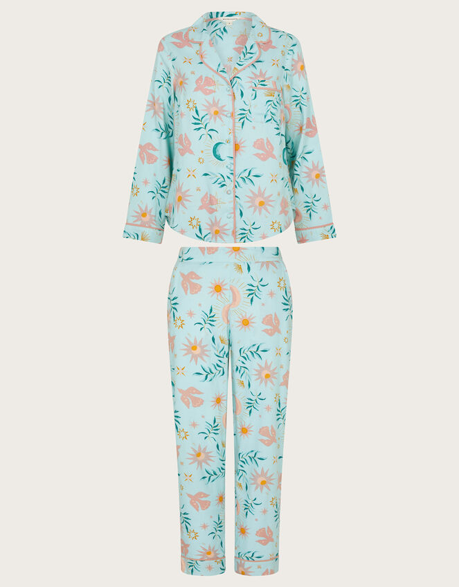 Celeste Celestial Print Pyjama Set Teal | Pyjamas | Monsoon UK.