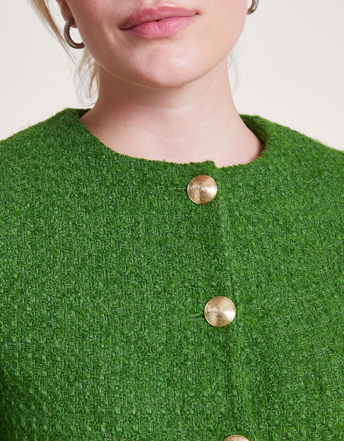 Maya Tweed Crop Jacket Green | Women's Jackets | Monsoon UK.