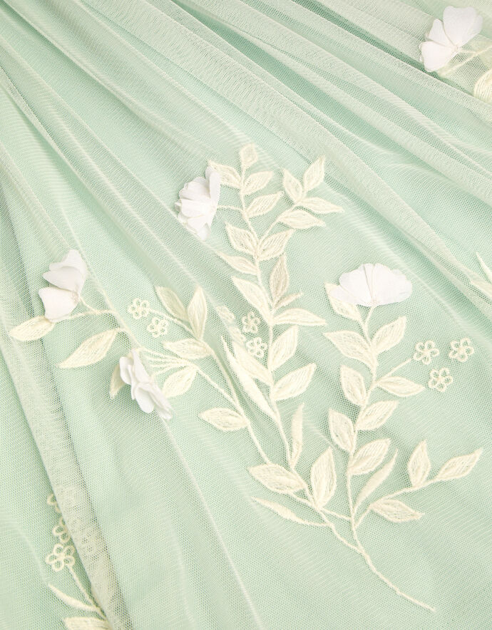 Embroidered Botanical Dress Green | Girls' Dresses | Monsoon UK.