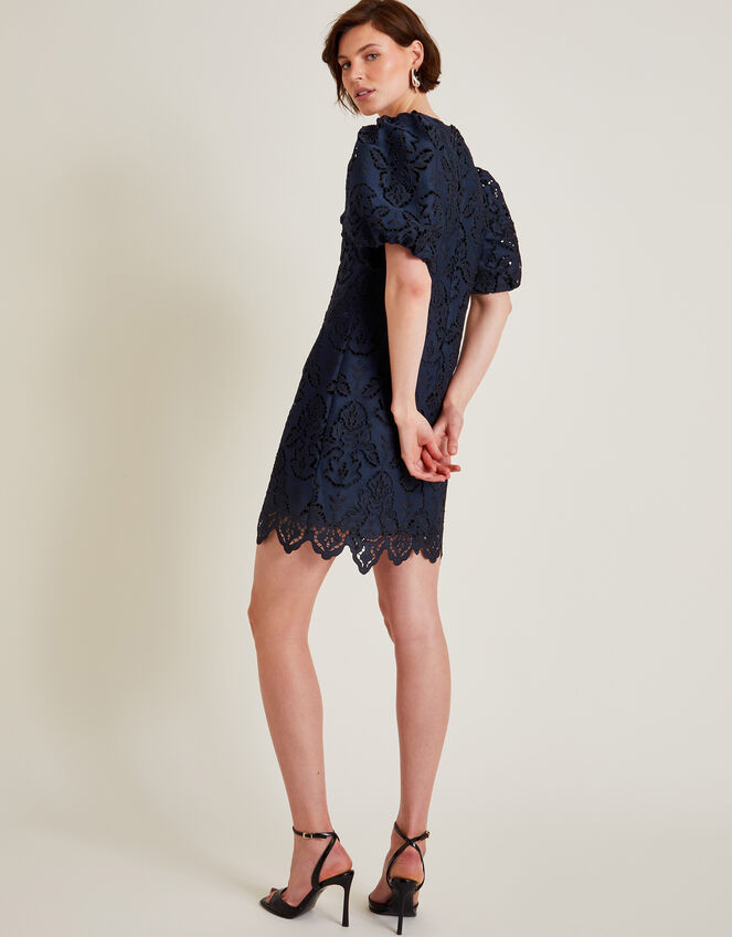 Lila Lace Tunic Mini Dress Blue | Evening Dresses | Monsoon UK.