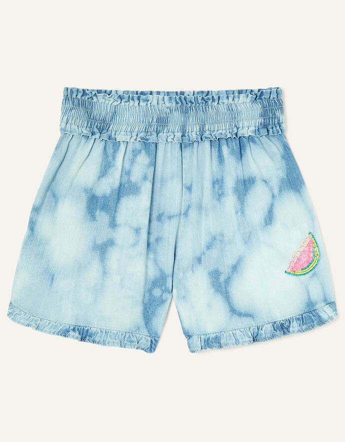 Tie Dye Pull On Shorts Blue