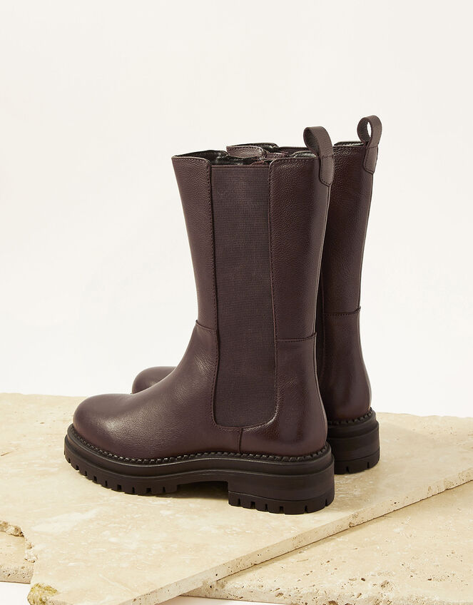 Saphira Stomper Leather Boots Brown