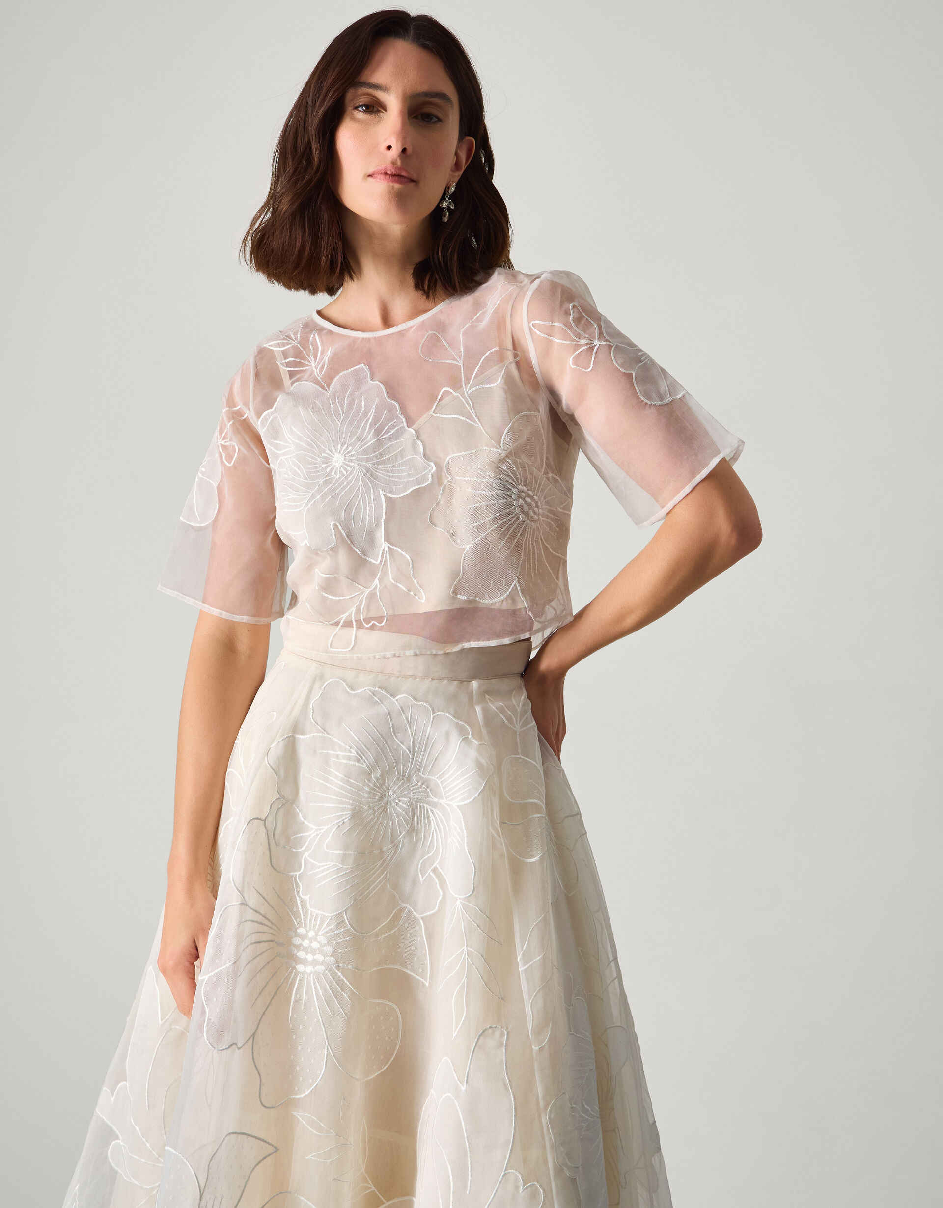 Rosie Lace Floral Bridal Top Ivory | Blouses & Shirts | Monsoon UK.