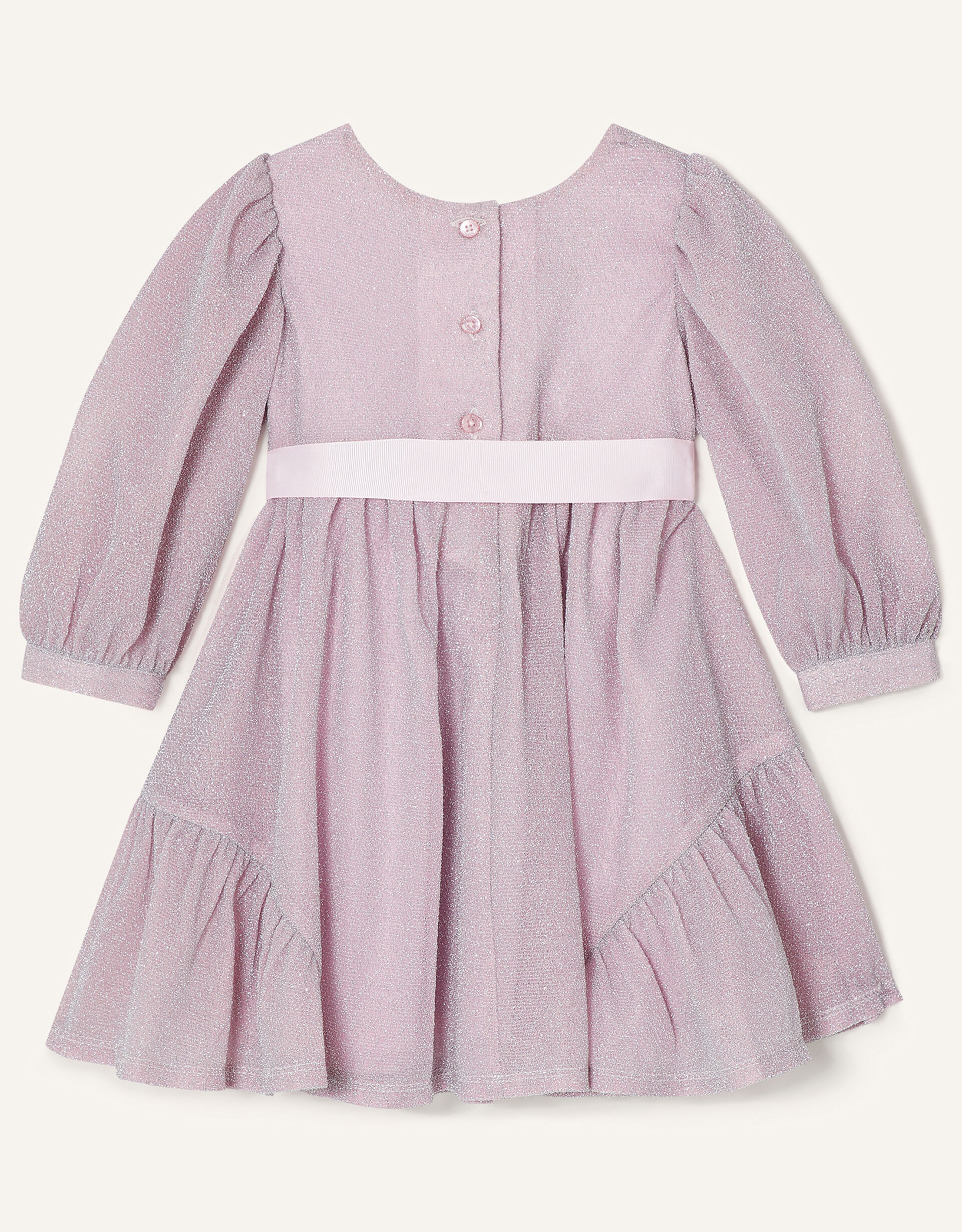Baby Erin Long Sleeve Sparkle Dress Pink