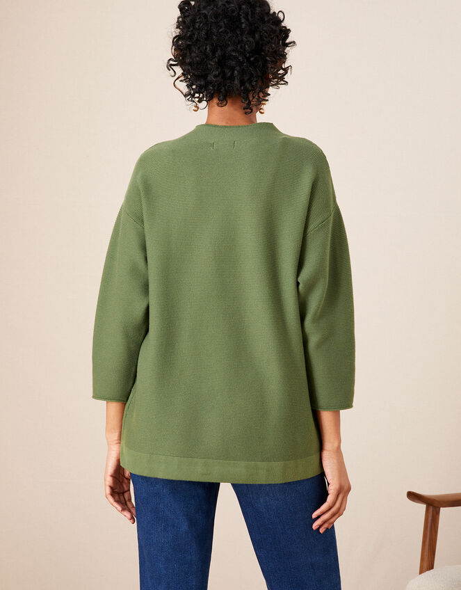 Ottoman Rib Jumper Green