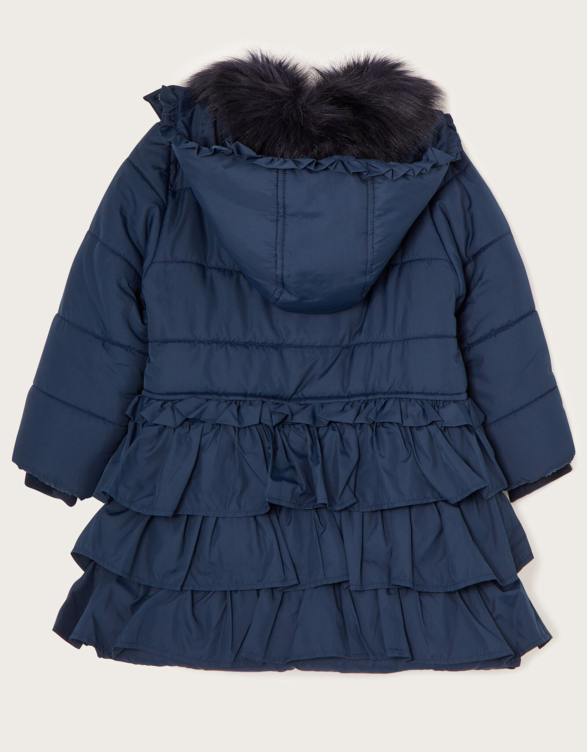 Multi Tier Padded Coat Blue | Girls' Coats & Jackets | Monsoon UK.