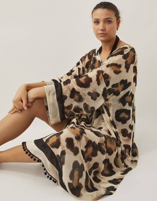Adra Leopard Print Kaftan | Kaftans & Kimonos | Monsoon UK.