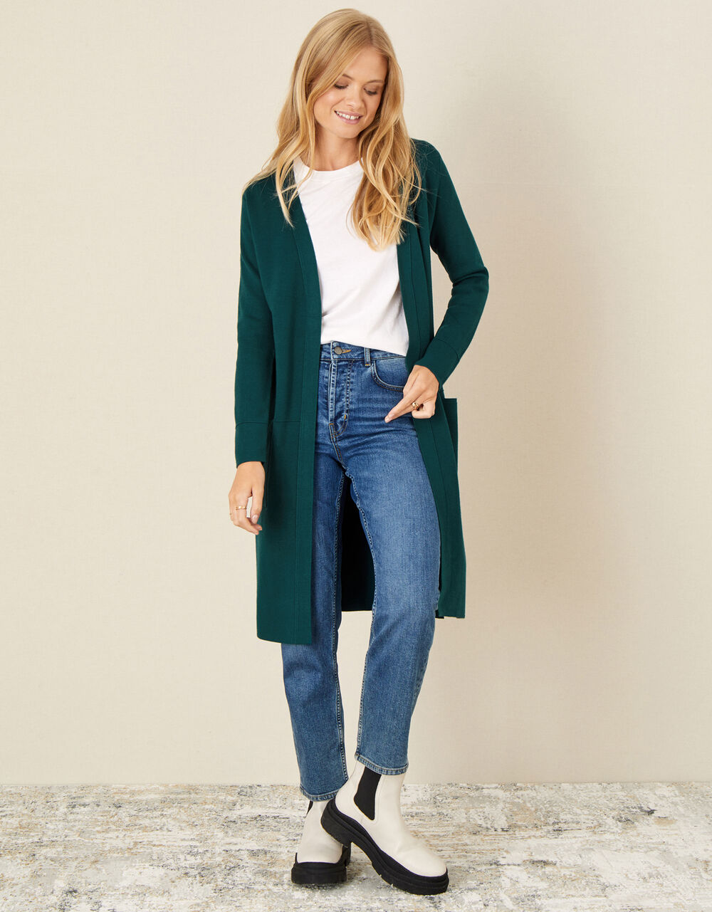 Longline Coatigan Teal | Women's Jackets | Monsoon UK.