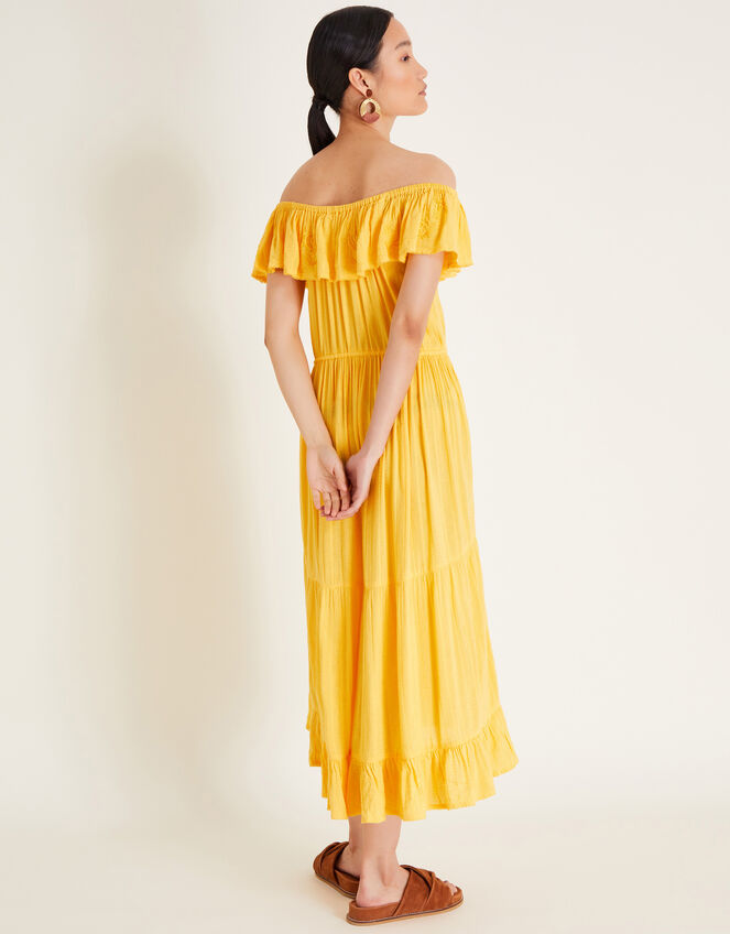 Avani Bardot Ruffle Dress Yellow | Day Dresses | Monsoon UK.