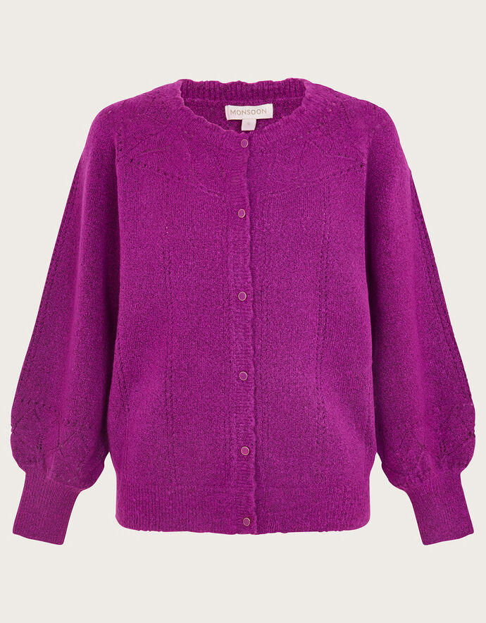 Smart Pointelle Cardigan with Recycled Polyester | Cardigans | Monsoon UK.