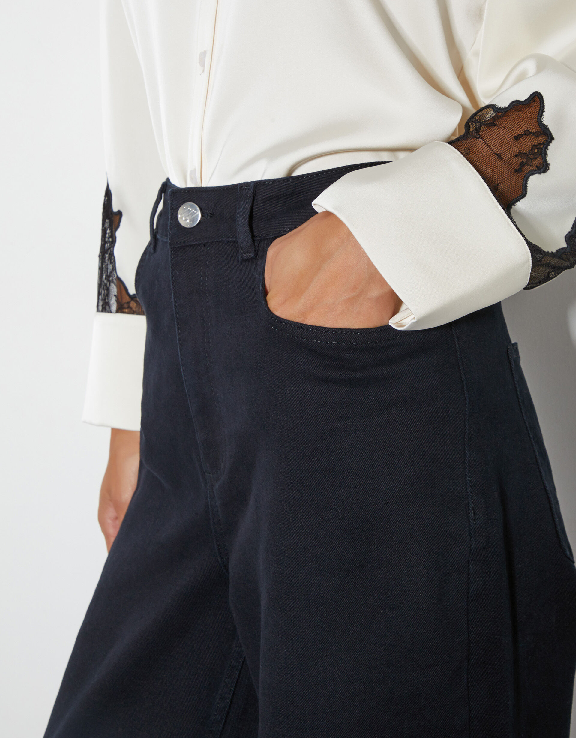 Ruby Wide Leg Jeans Black | Trousers & Leggings | Monsoon UK.