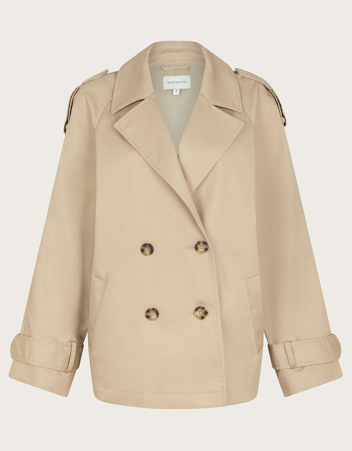 Savannah Crop Trench Coat Natural | Women's Coats | Monsoon UK.