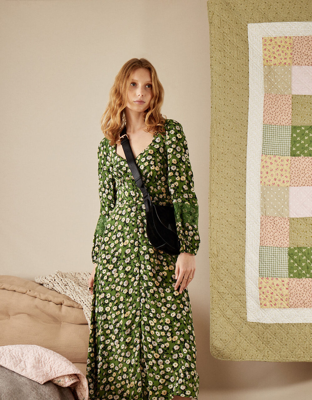 Rosalyn Rose Printed Dress Green