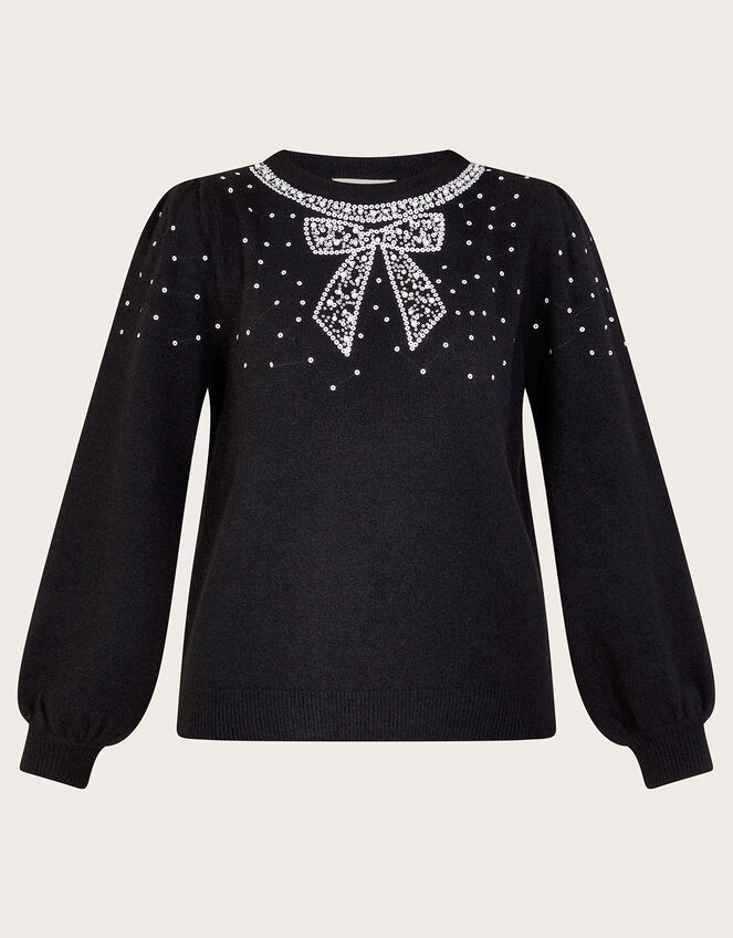 Betsy Bow Jumper Black