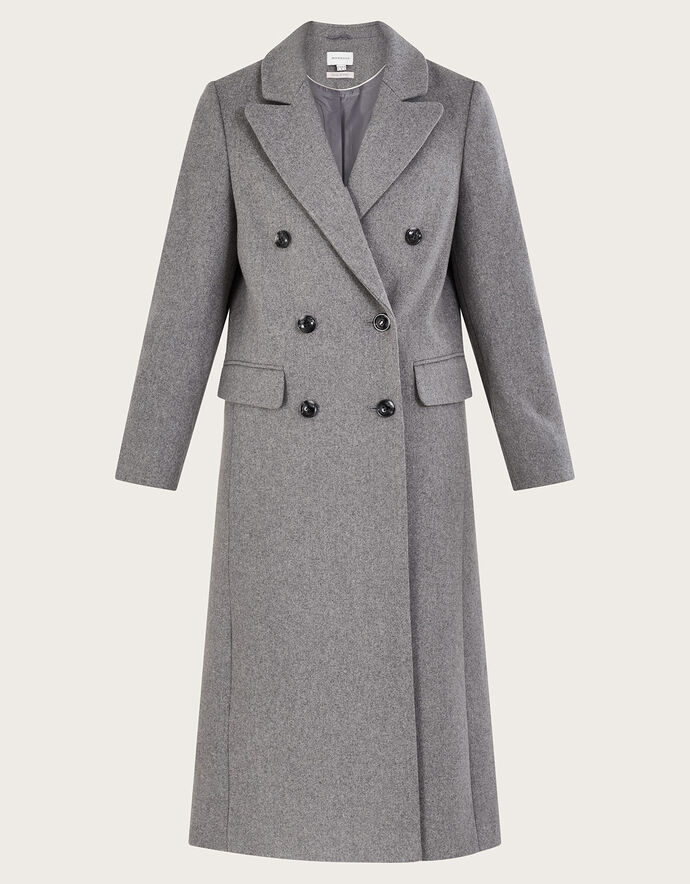 Fay Double Breasted Coat Grey | Women's Coats | Monsoon UK.