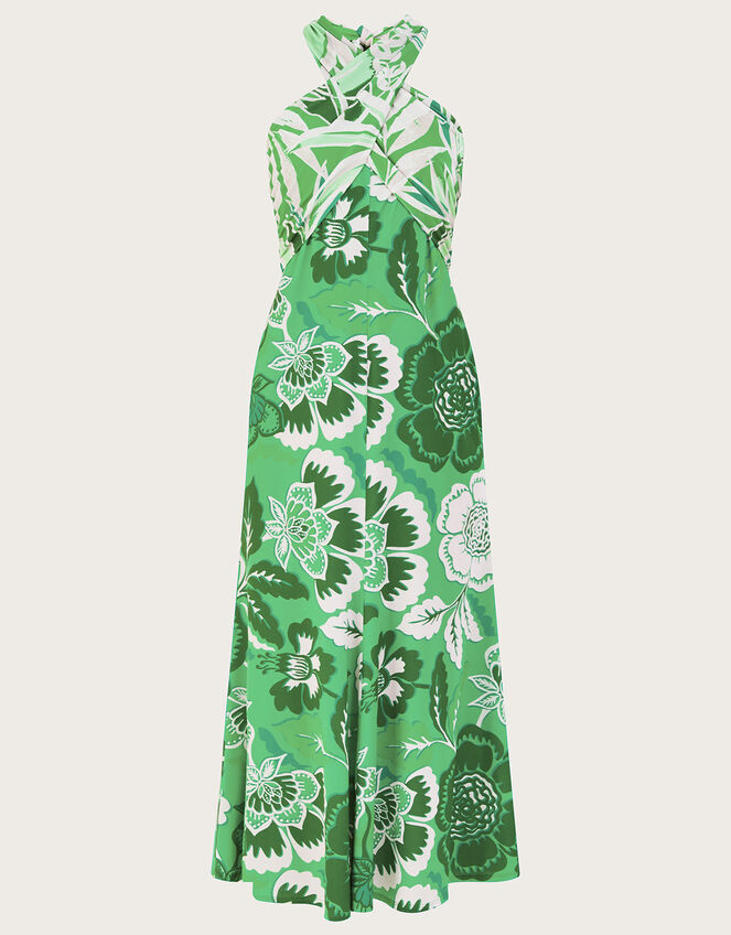 Clo Botanical Print Crossover Maxi Dress Green | Midi Dresses | Monsoon UK.
