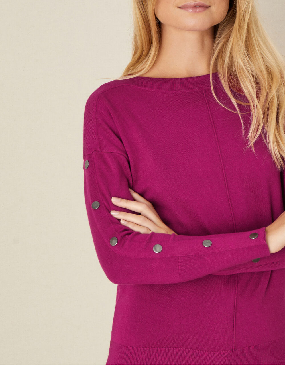 Studded Slash Neck Jumper Pink | Jumpers | Monsoon UK.