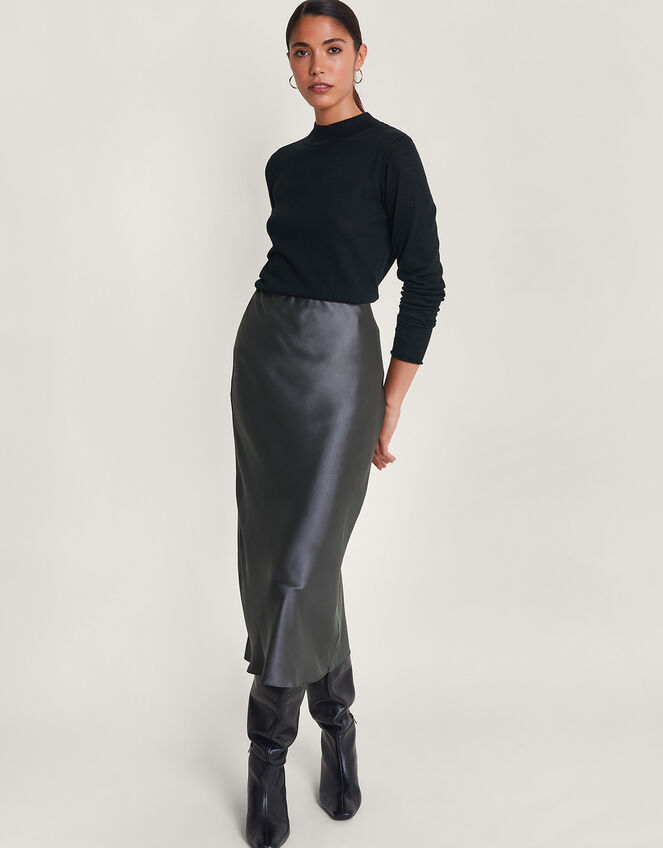 Suri Satin Skirt Grey | Skirts | Monsoon UK.