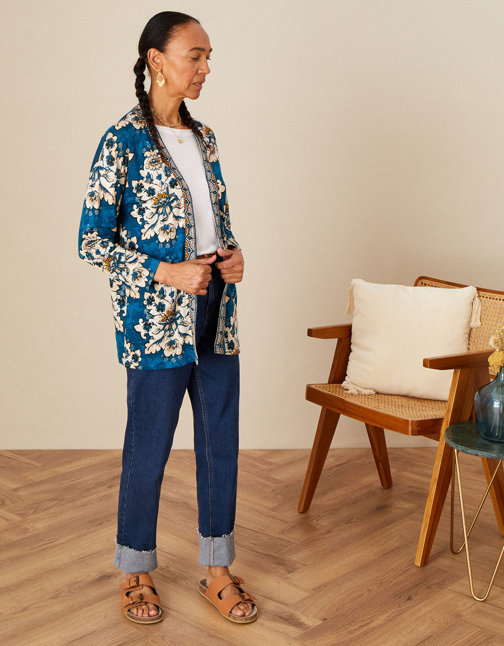 Large Linen Scale Cover Up Teal | Casualwear | Monsoon UK.