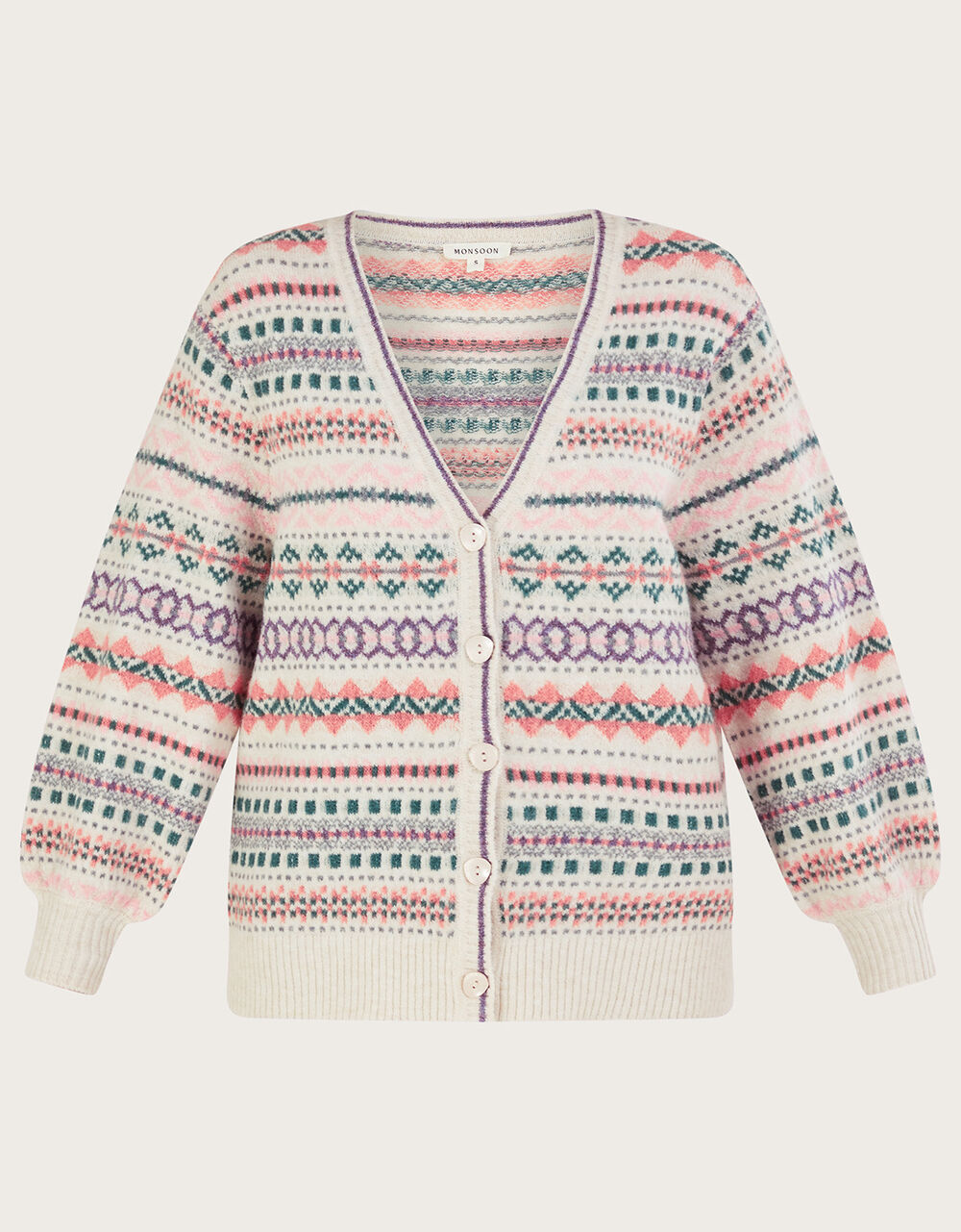 Fair Isle Cardigan Ivory | Cardigans | Monsoon UK.