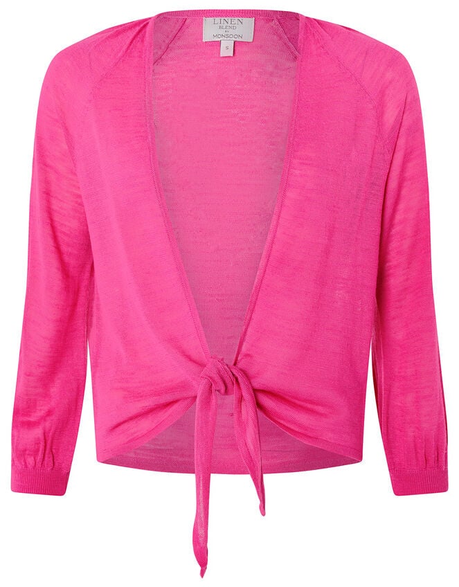 Libby Tie Shrug in Linen Blend Pink | Shrugs | Monsoon UK.